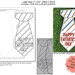 Father's Day Neck Tie Coloring Card Printable, Father's Day Card ...