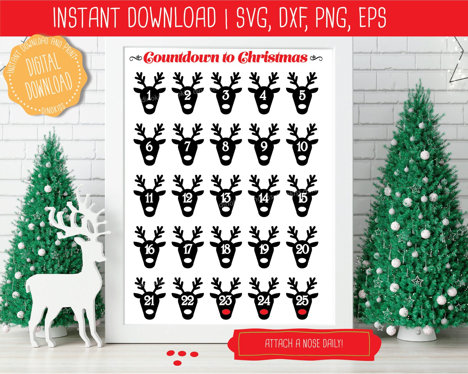 Countdown to Christmas Calendar SVG, Christmas Countdown Calendar ...