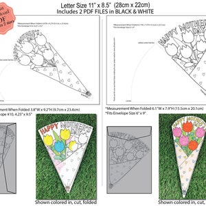 Mothers Day Coloring Card PDF, Mothers Day Card Printable, Tulip ...