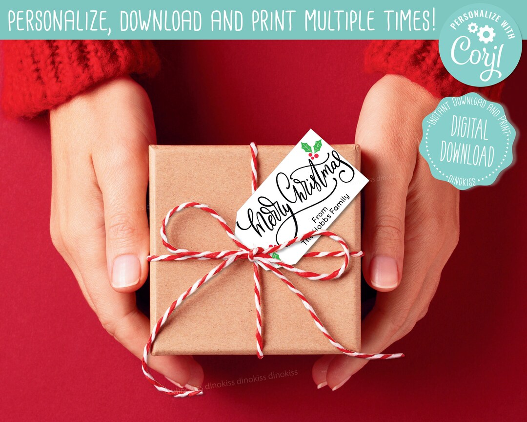 Editable Printable, Merry Christmas Gift Tags, Christmas Tags ...