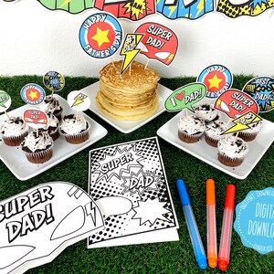 Happy Father's Day Superhero Decorations Set Printable, Fathers Day ...