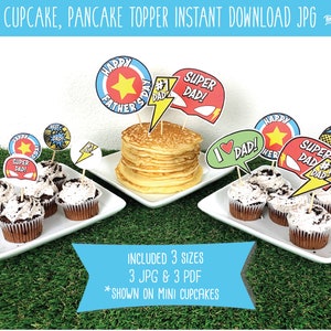 Happy Father's Day Superhero Decorations Set Printable, Fathers Day ...