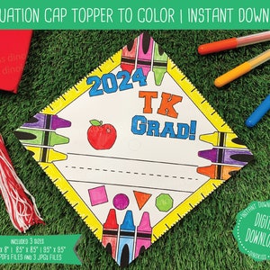 2024 TK Graduation Cap Topper Coloring Page INSTANT DOWNLOAD ...