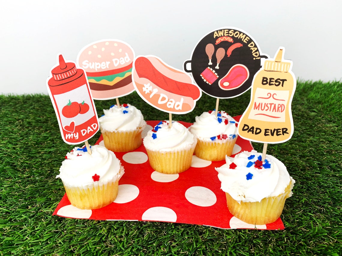 Happy Father's Day Cupcake Toppers Printable Happy | Etsy