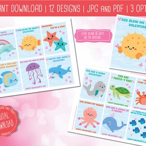 Valentines Day Cards Printable, Under the Sea, Valentines Day Card ...