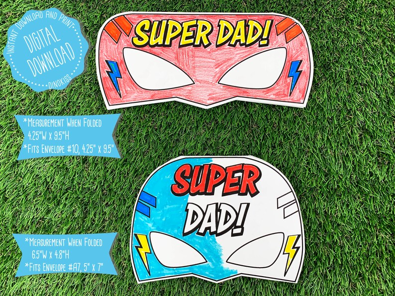 Super Dad Mask Coloring Card Fathers Day Coloring Card - Etsy