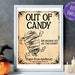 Halloween Out of Candy Sign Printable, Halloween Candy Sign, Halloween ...