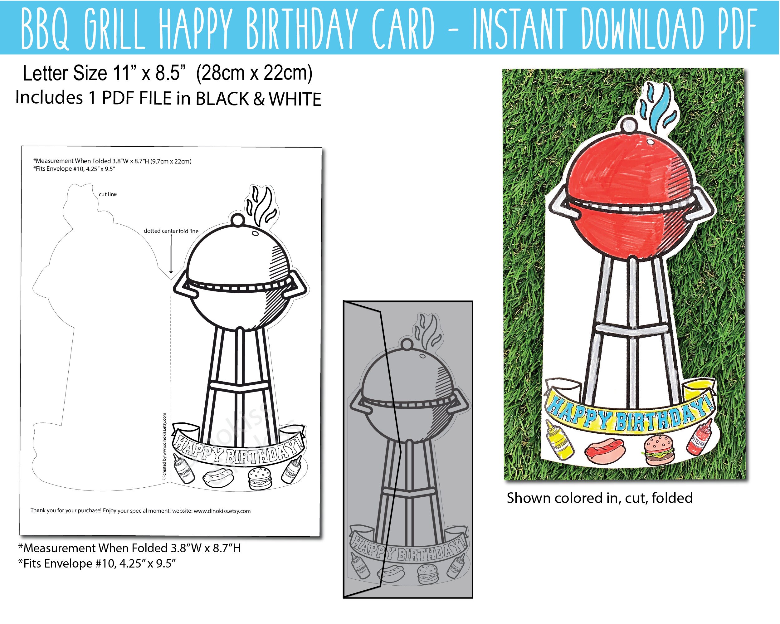 BBQ Birthday Decorations Printable Birthday Grill Printable - Etsy