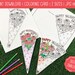 Valentines Day Coloring Card PDF, Valentines Day Card Printable, Rose ...