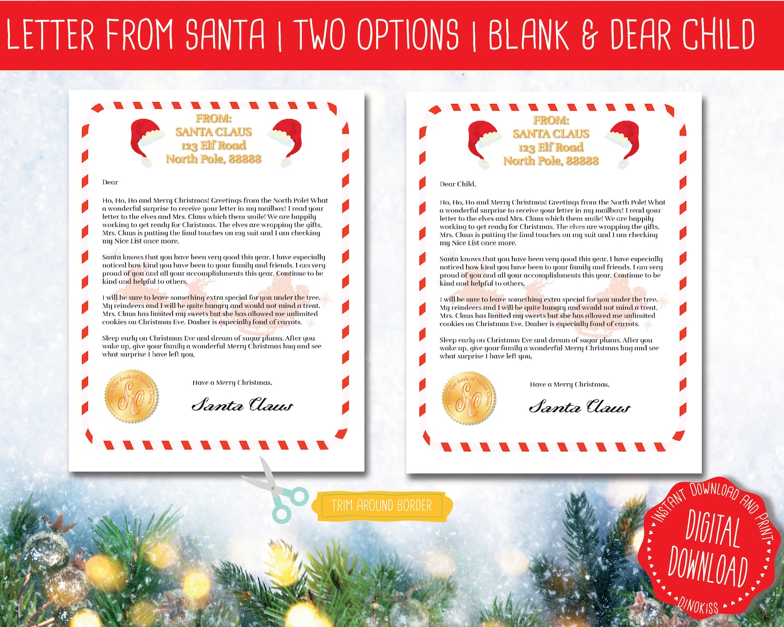 Instant Download Letter From Santa Bundle Letter From Santa - Etsy