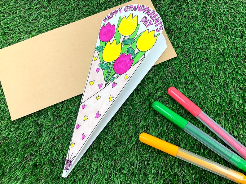 Happy Grandparents Day Coloring Card PDF, Grandparents Day Card ...