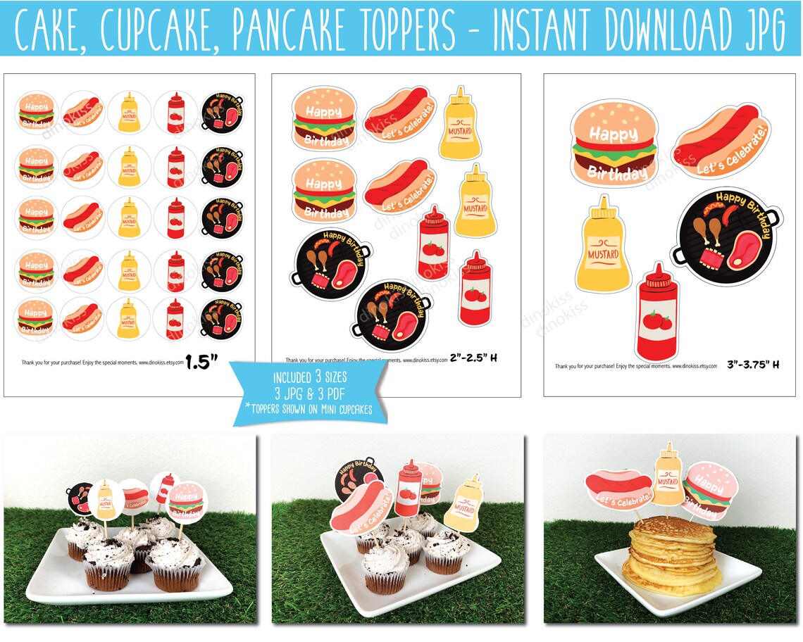 BBQ Birthday Decorations Printable Birthday Grill Printable - Etsy