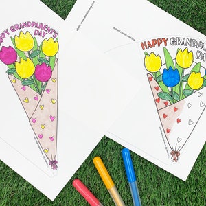 Happy Grandparents Day Coloring Card PDF, Grandparents Day Card ...