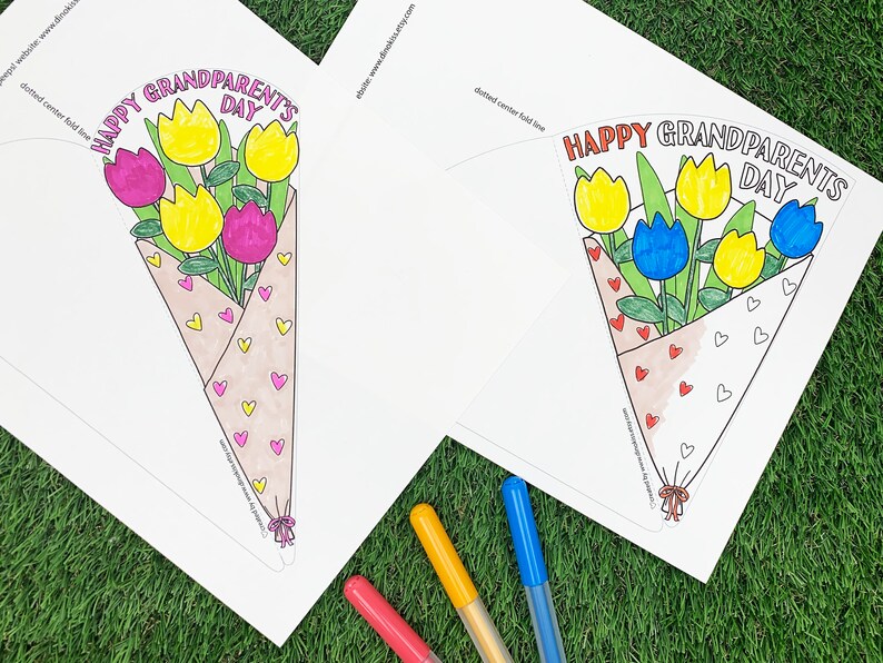 Happy Grandparents Day Coloring Card PDF, Grandparents Day Card ...