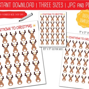 Countdown to Christmas Calendar Printable, Christmas Countdown Calendar ...