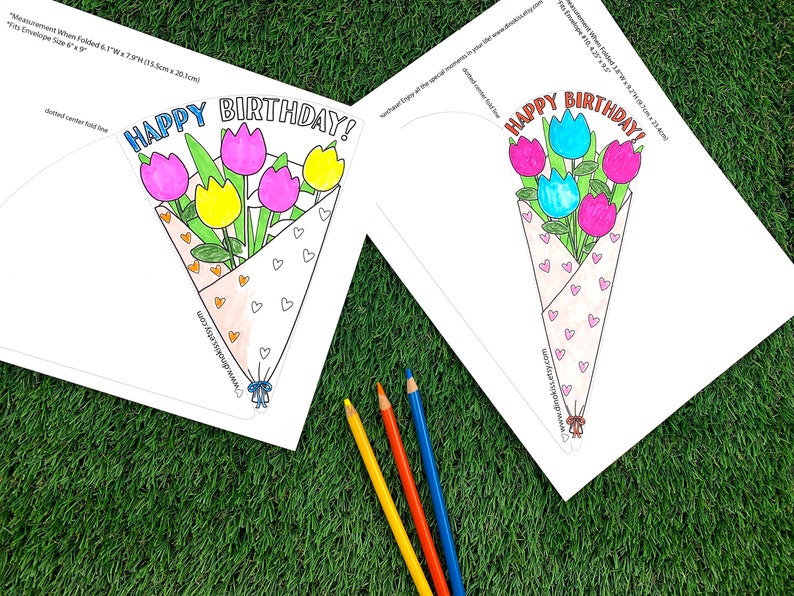Happy Birthday Coloring Card PDF Birthday Card Printable | Etsy