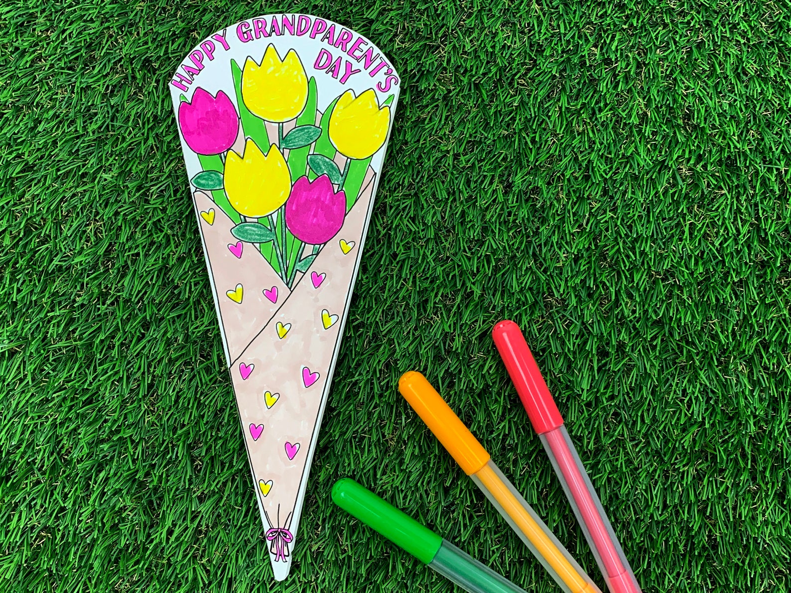 Happy Grandparents Day Coloring Card PDF, Grandparents Day Card ...