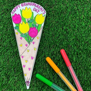 Happy Grandparents Day Coloring Card PDF, Grandparents Day Card ...