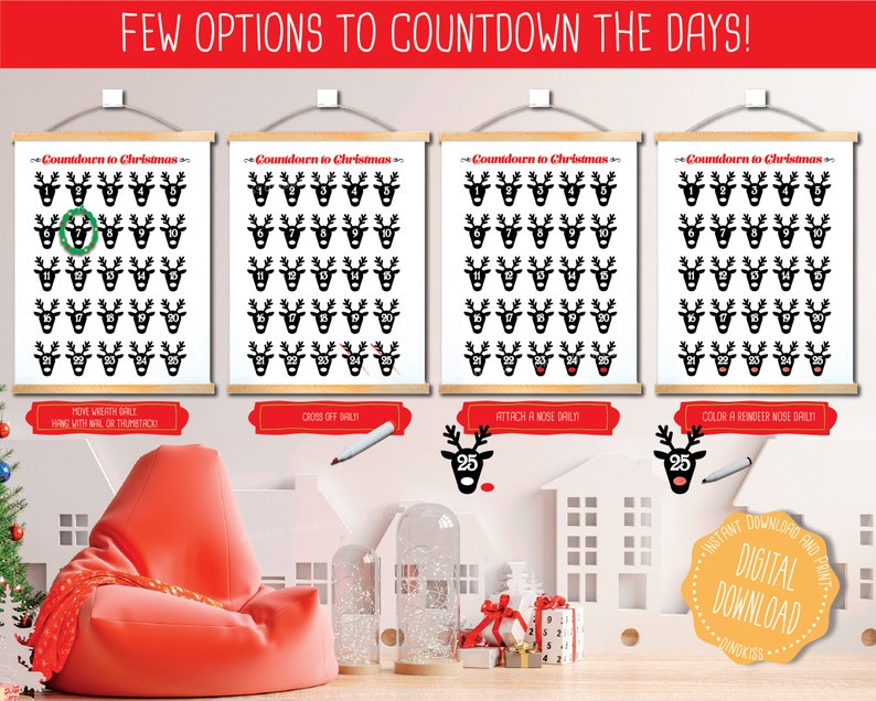 Countdown to Christmas Calendar SVG, Christmas Countdown Calendar ...
