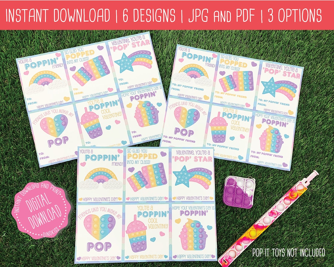 Valentines Day Cards Printable, Pop It Valentine, Valentines Day Card ...