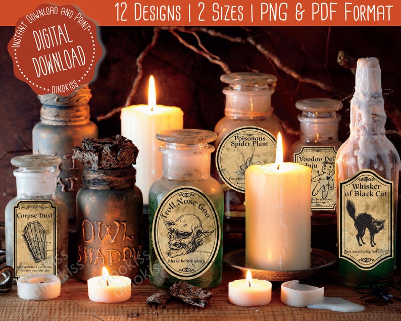 Halloween Potion Labels Printable Apothecary Labels - Etsy