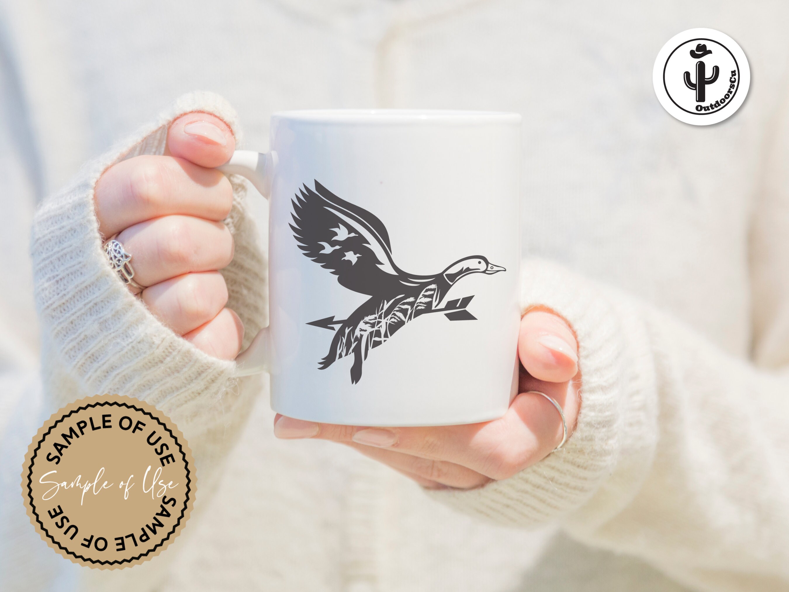 Flying Duck With Reeds Silhouette Svg Png Cut File | Vector File for ...