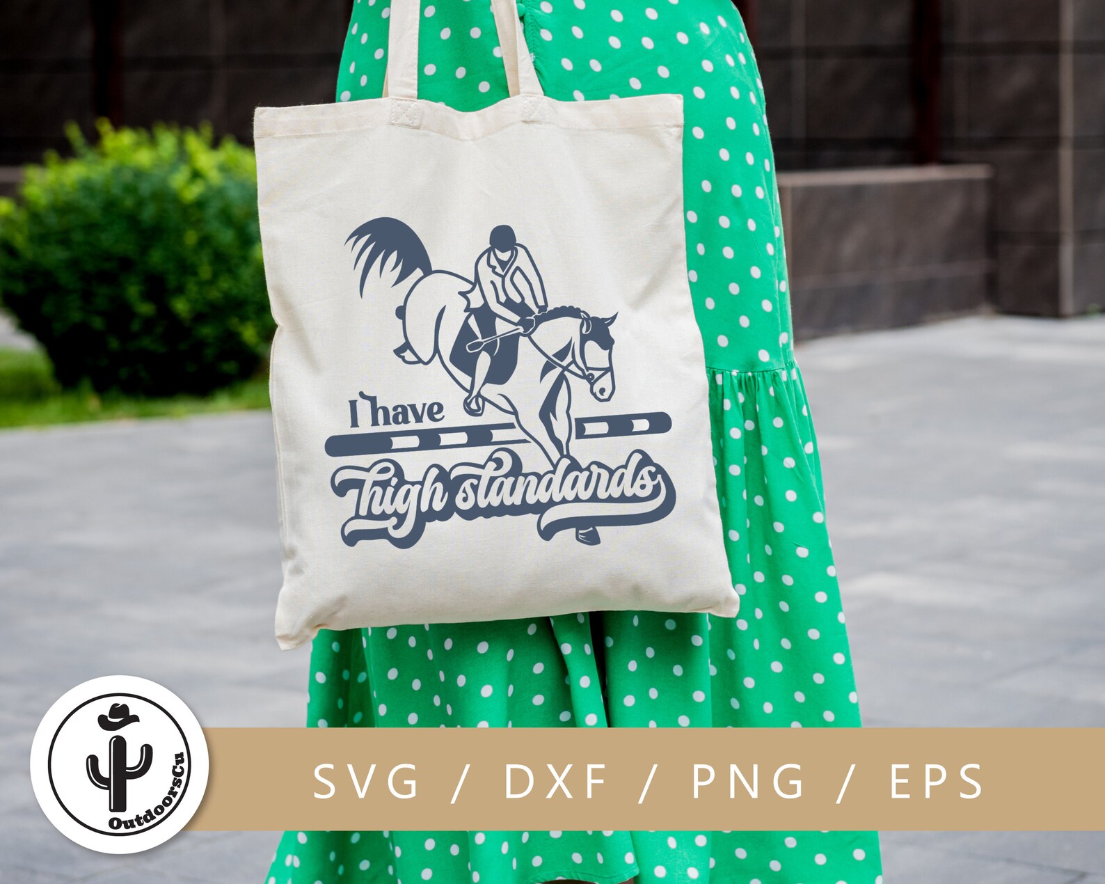 Horse Jumping Svg Cut File | I Have High Standards SVG | Equestrian ...