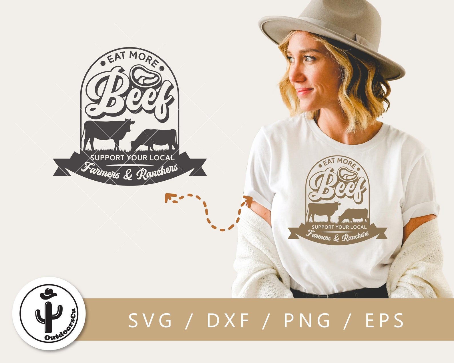 Eat More Beef SVG and Support Your Local Farmer & Rancher Svg Png Cut ...