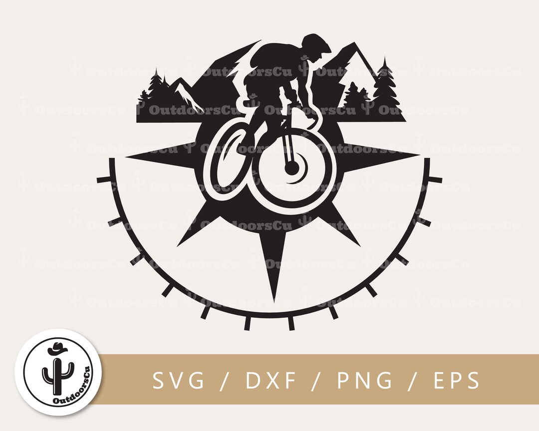 MTB Compass SVG Cut File, Bike Compass Svg, Mountain Biking Adventure ...