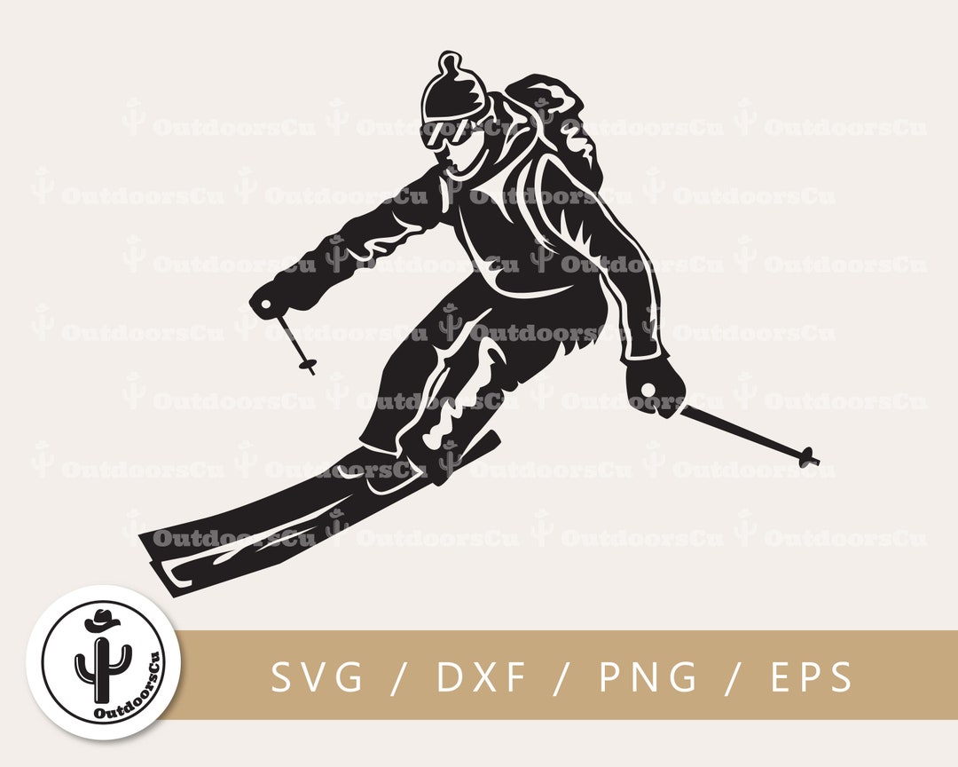 Skier Silhouette Svg Png Cut File Skiing Svg Winter Sport - Etsy
