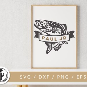 Trout Fish Monogram Svg Png File | Trout Name Fish | Fishing Hobby ...
