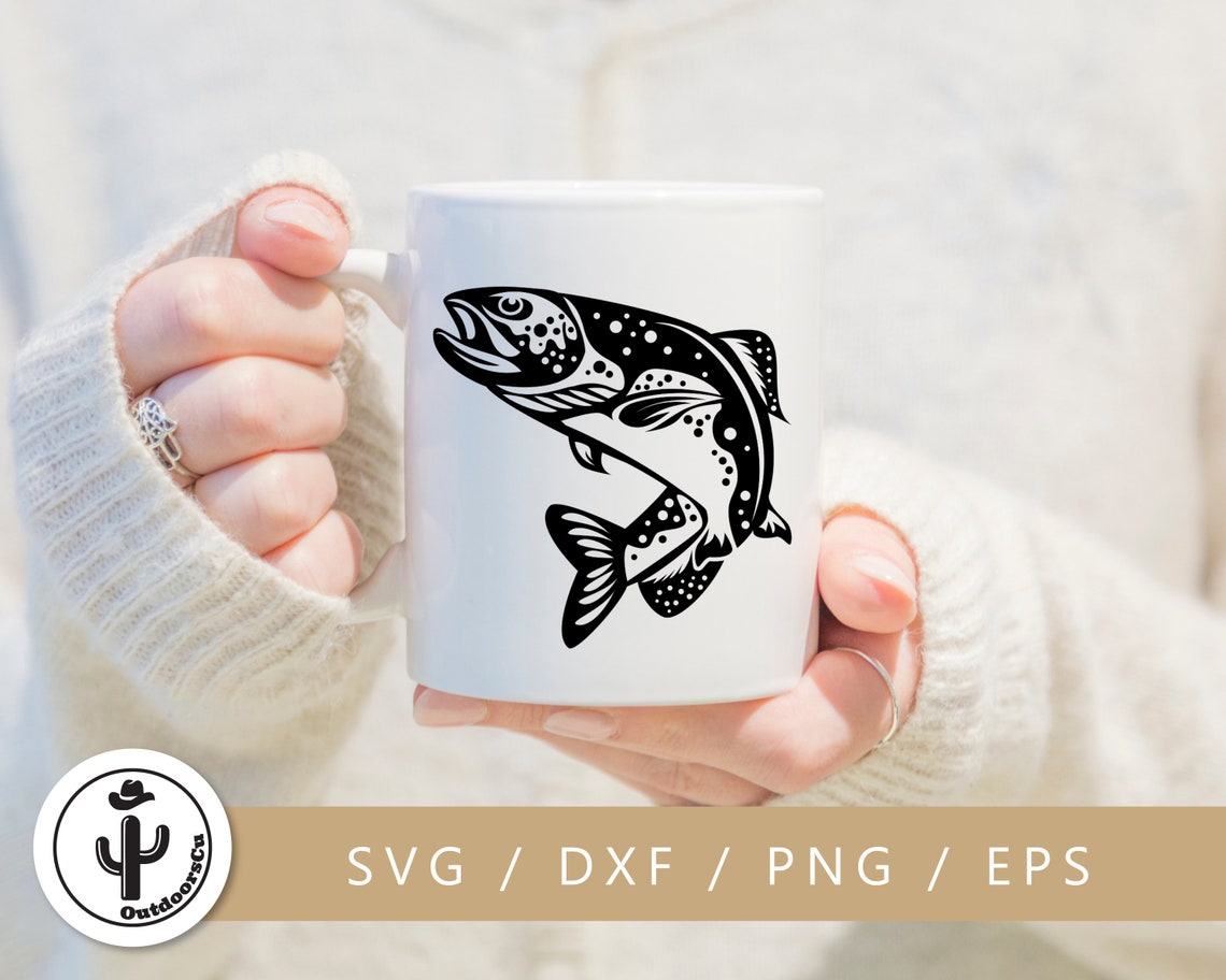 Trout Fishing Svg Png Cut File Fishing Hobby & Sport Trout Fish Clipart ...