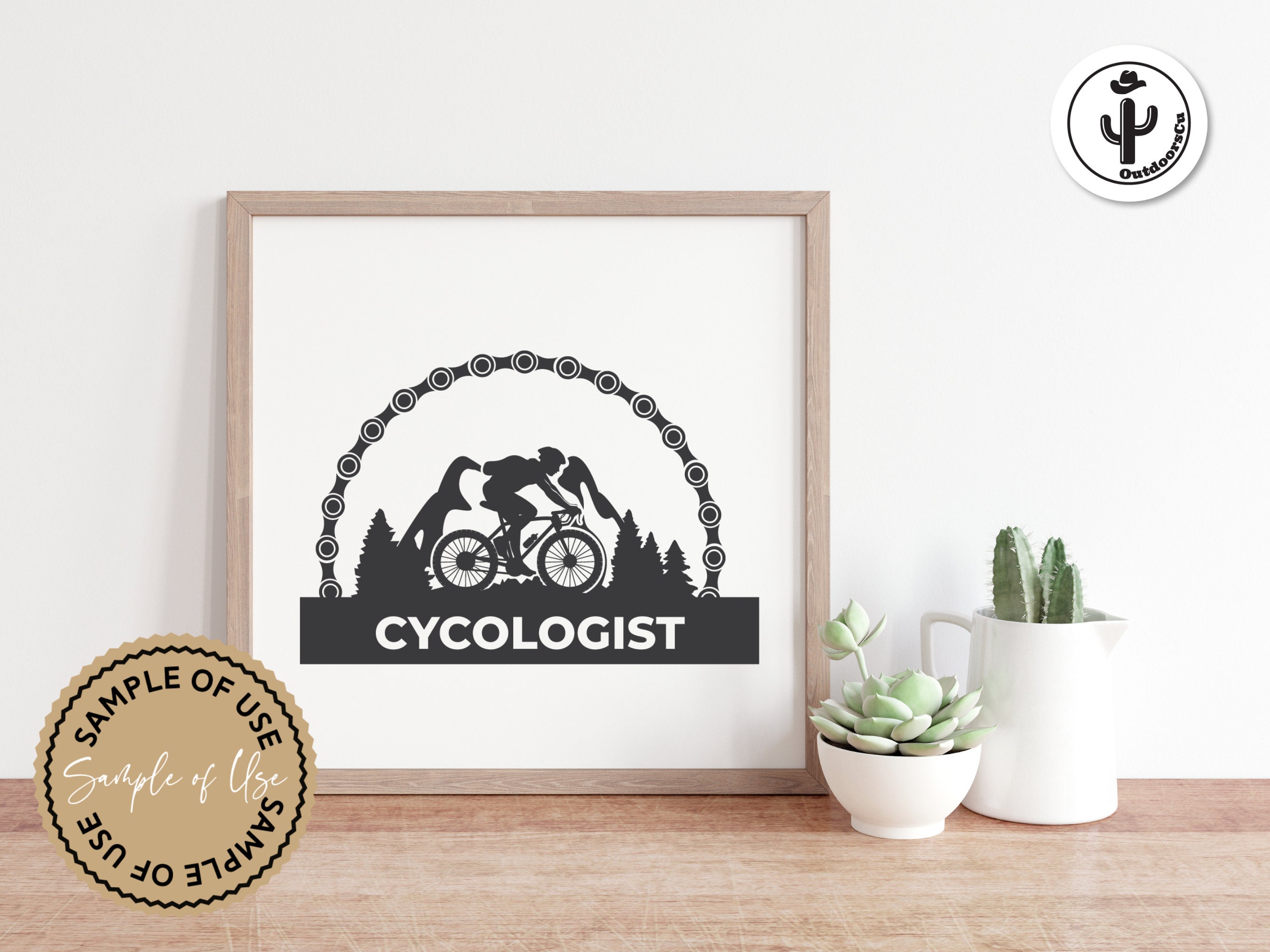 Cycologist SVG Bicycle Cut File, Mountain Biking Adventure Forest ...