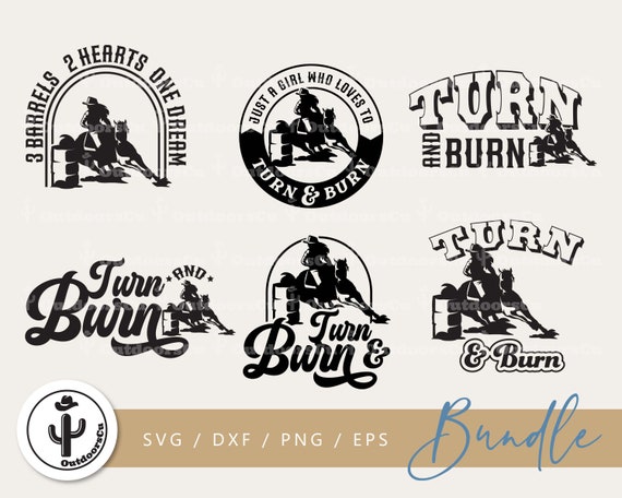 Set of Barrel Racing Graphics SVG PNG Cut File Design - Etsy
