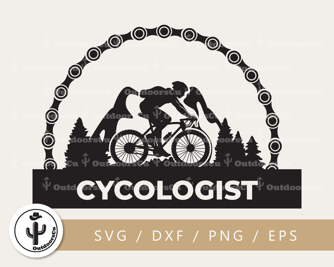 Cycologist SVG Bicycle Cut File, Mountain Biking Adventure Forest ...