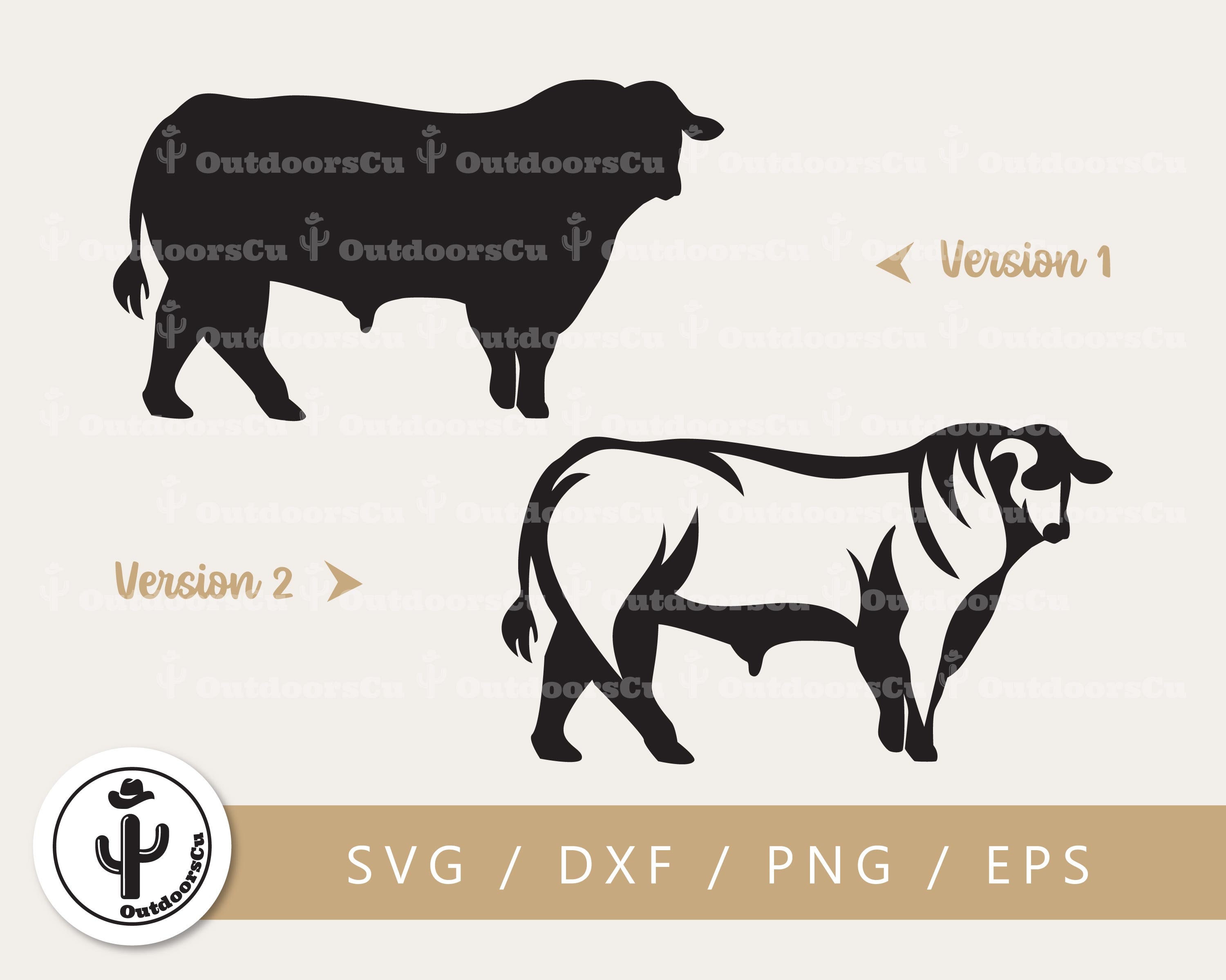 Set of 2 Versions of Angus Cows Svg Png Cut File Black Angus, Red Angus ...