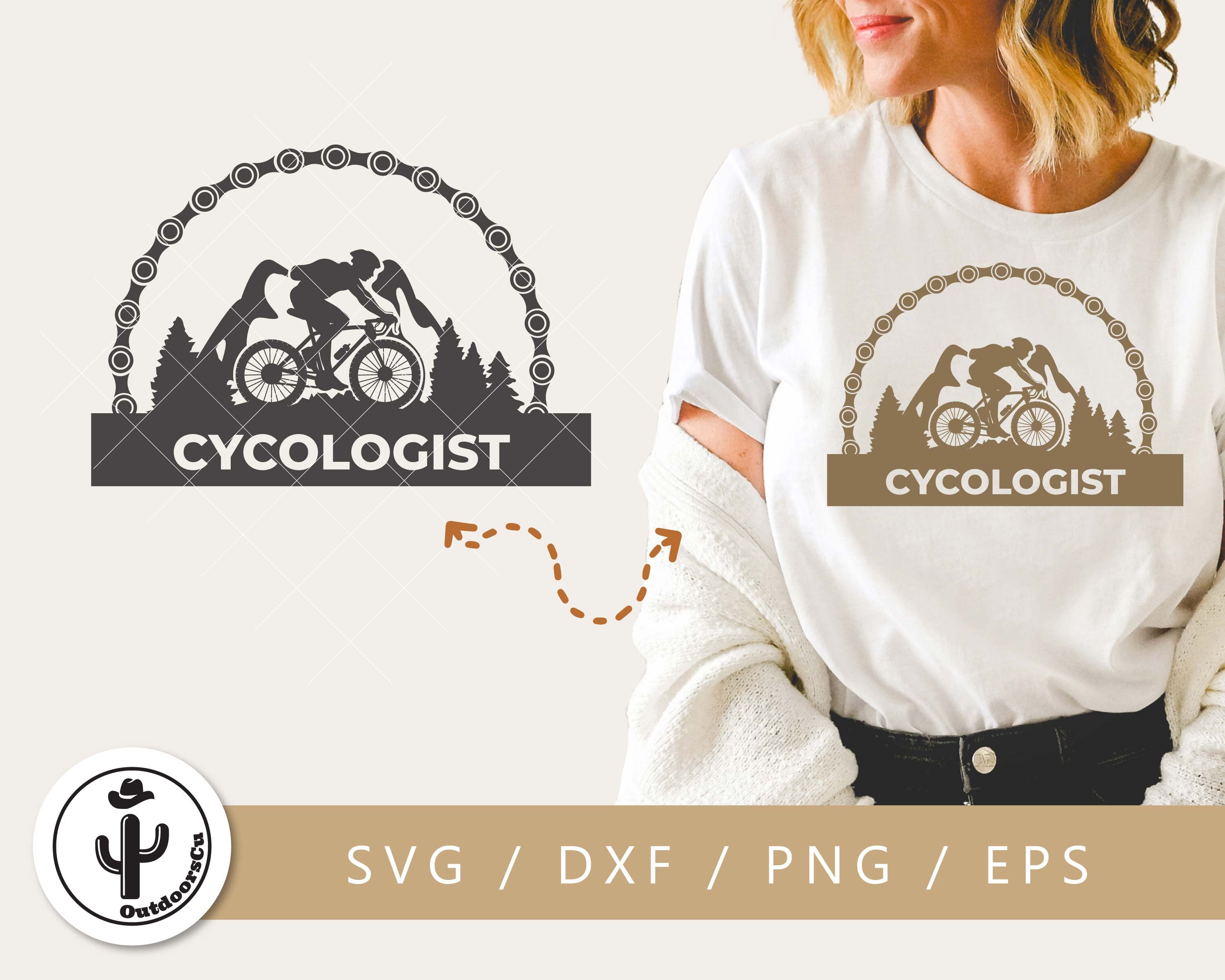 Cycologist SVG Bicycle Cut File, Mountain Biking Adventure Forest ...