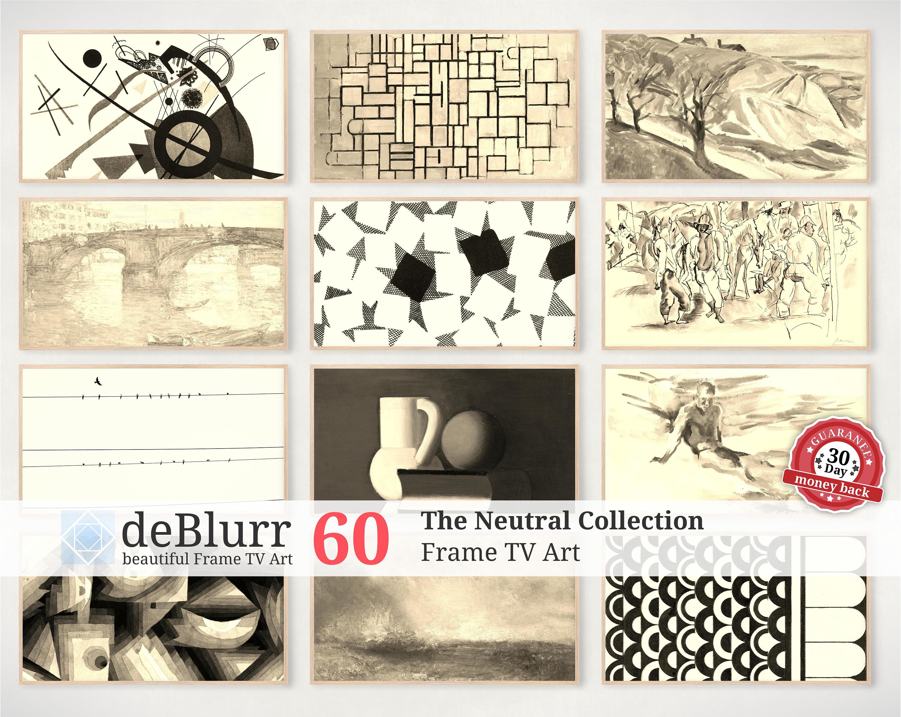 Frame TV Art the Neutral Collection Set of 60 Collection - Etsy