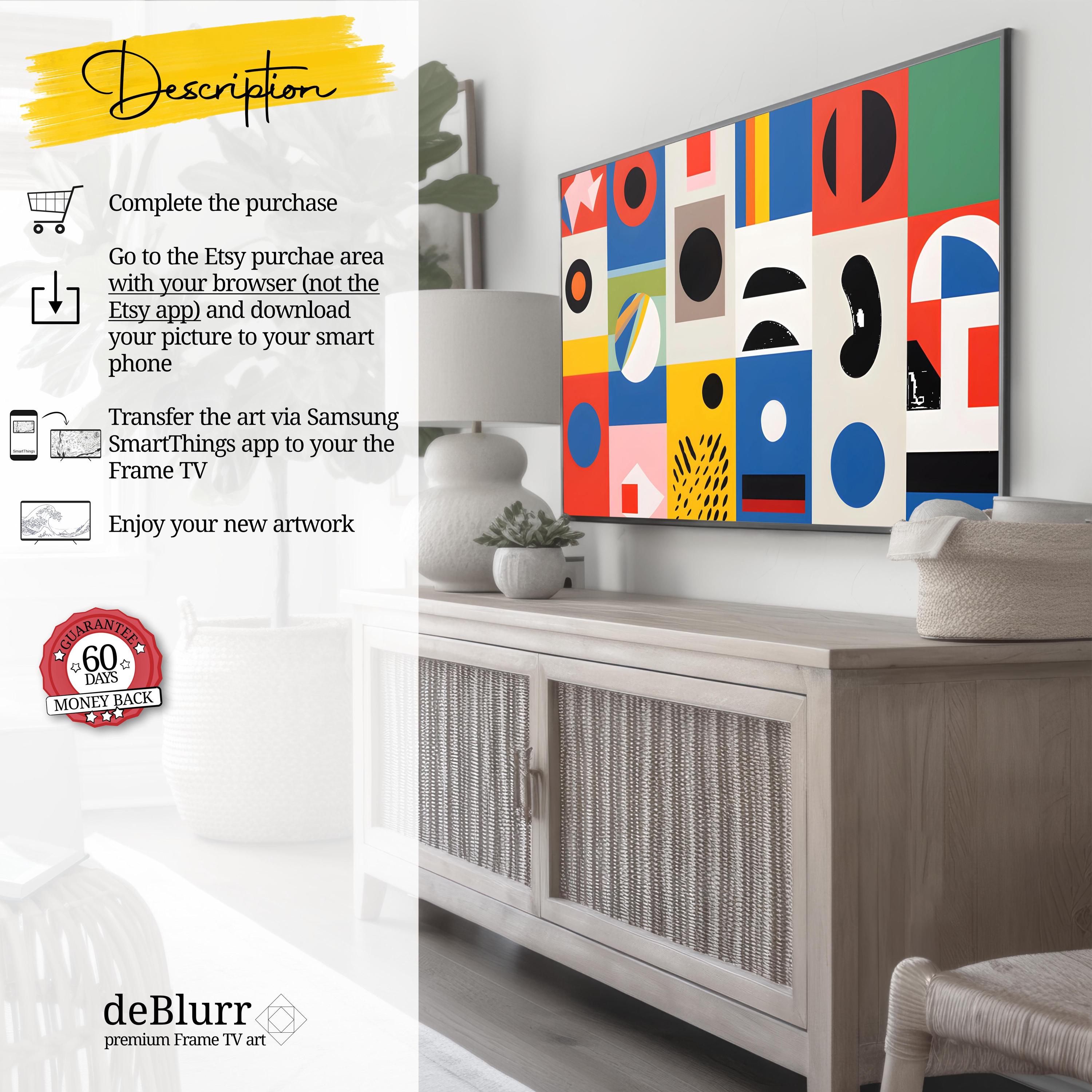 Abstract Shapes Frame TV Art: Modern Geometric Design (digital Download ...