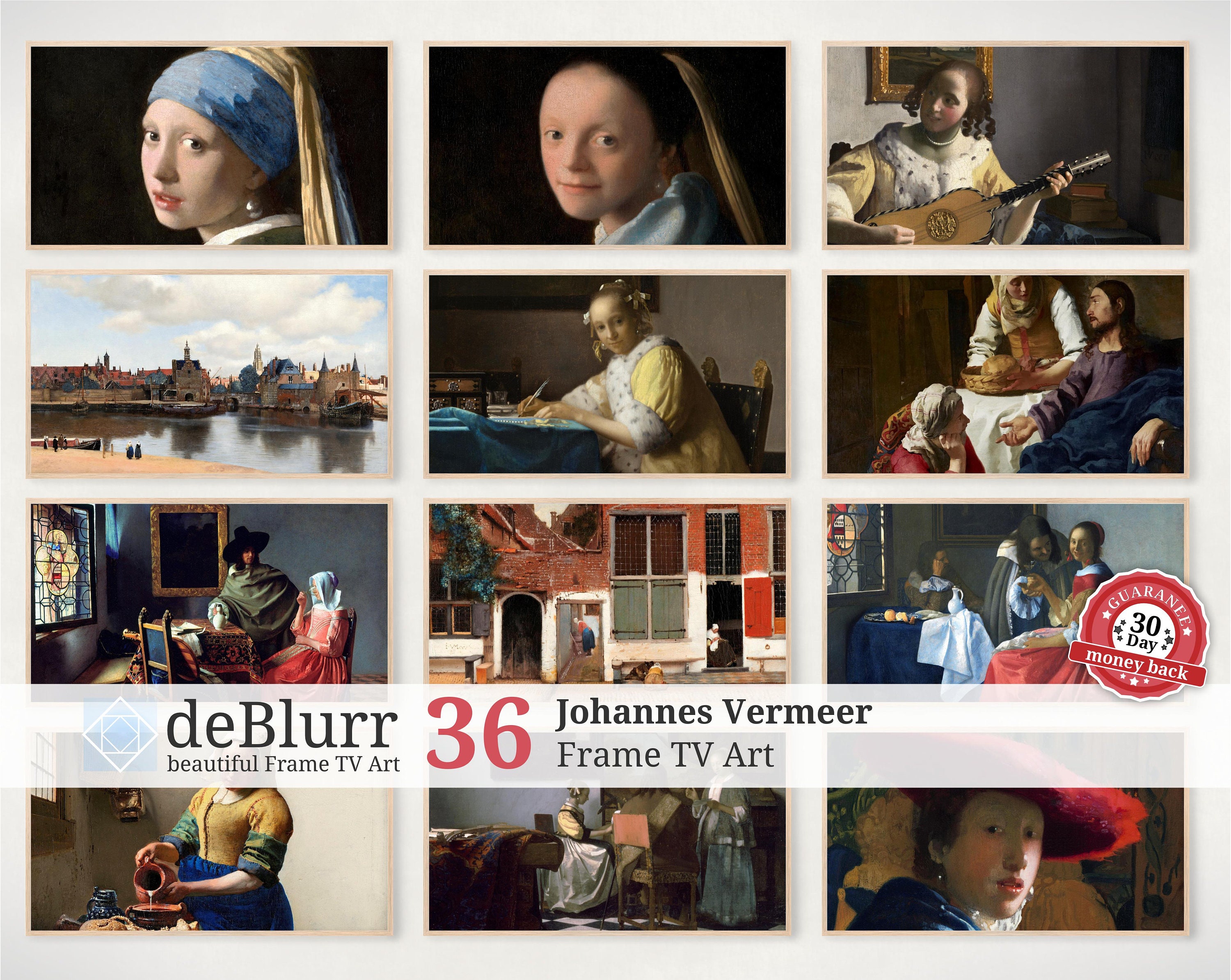 Vermeer Paintings for Frame TV: Set of 36 Art Images (digital Download ...