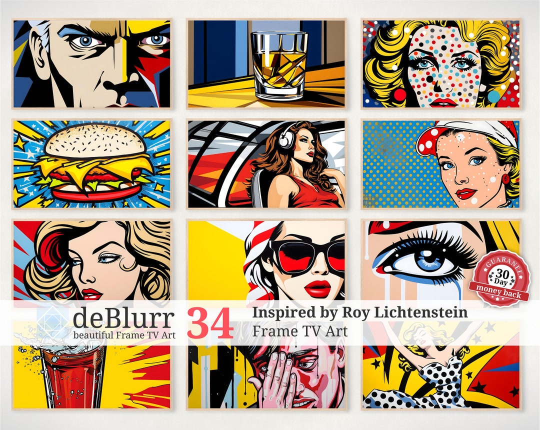Roy Lichtenstein Style Frame TV Art: Pop Art Collection (digital ...