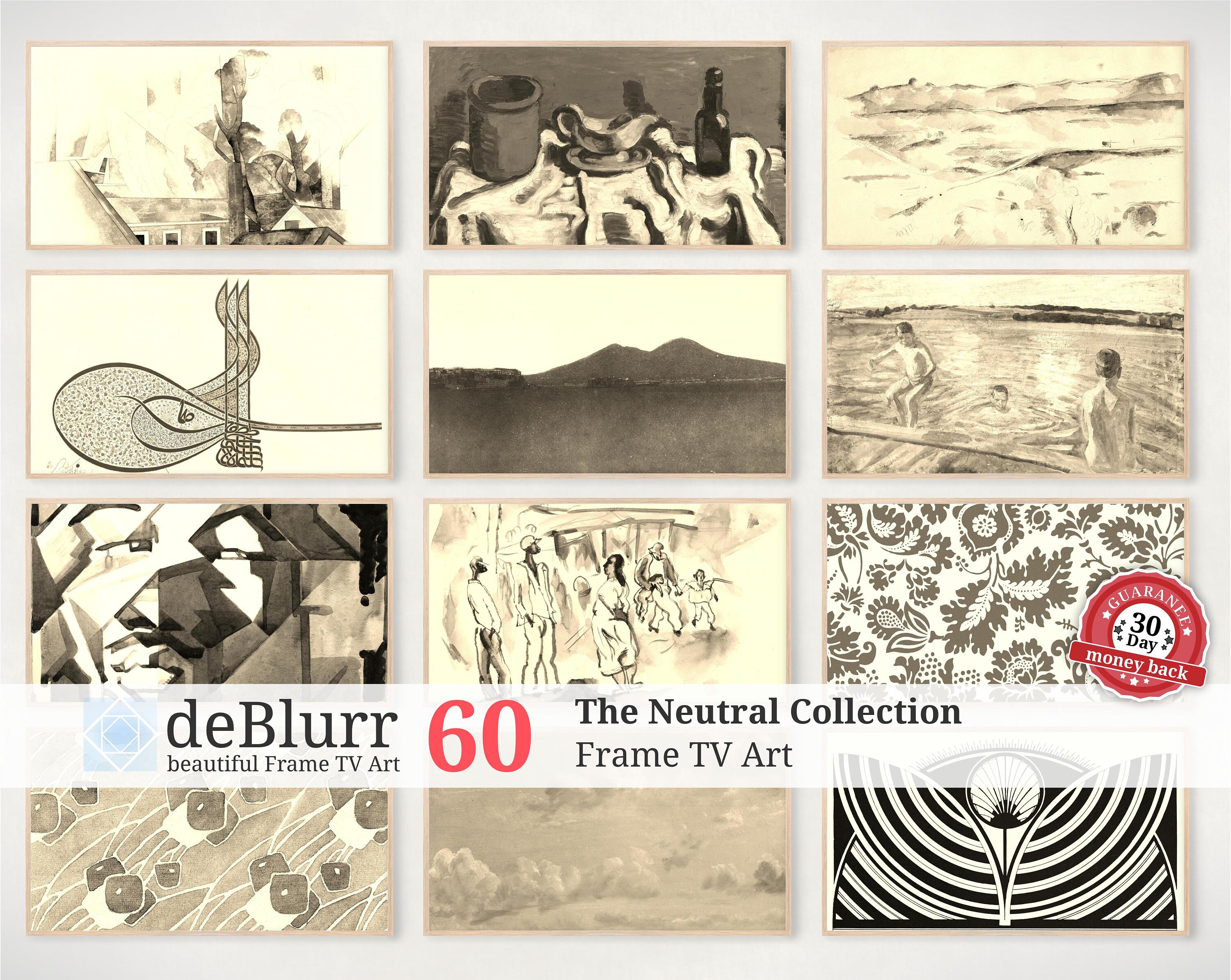 Frame TV Art the Neutral Collection Set of 60 Collection - Etsy