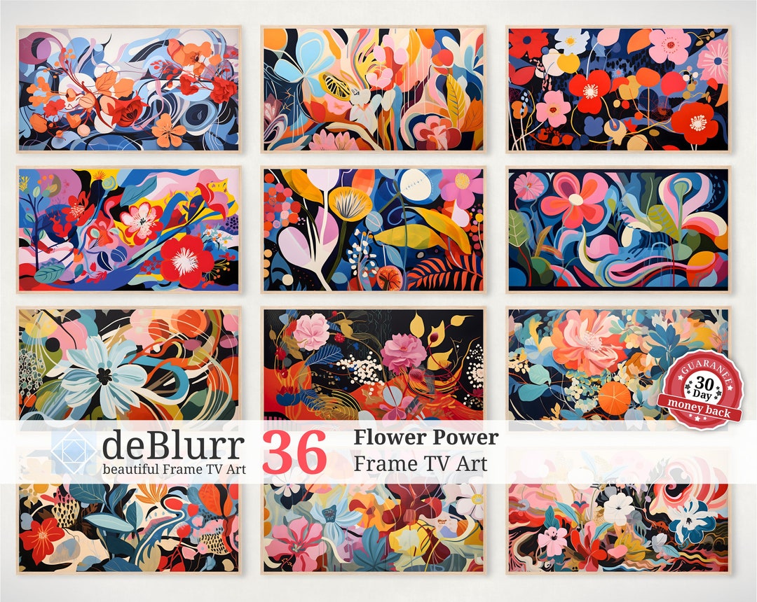 Flower Power Frame TV Art: Abstract Floral Set (digital Download) - Etsy