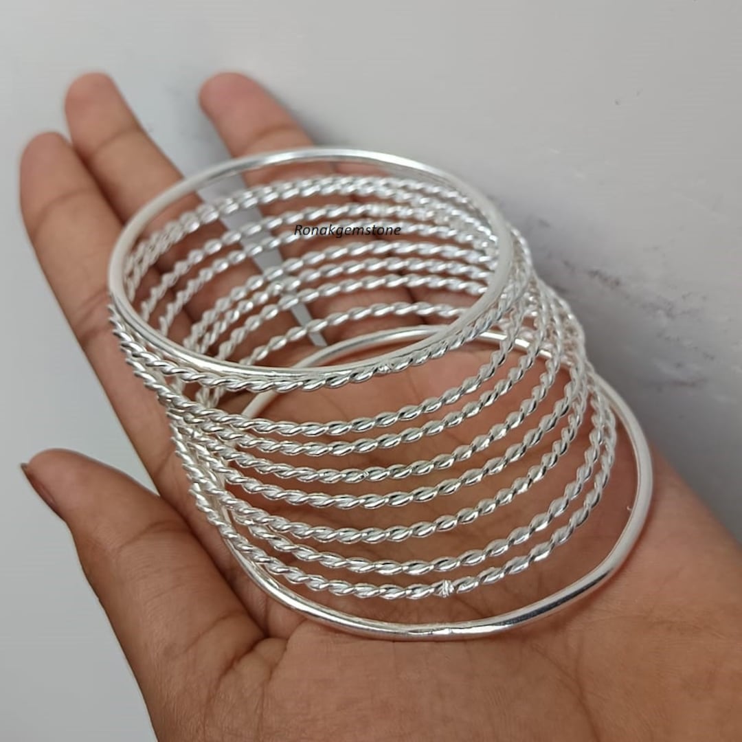Thick West Indian Bangles Set of 7 Bangles Sterling Silver Bangles West ...