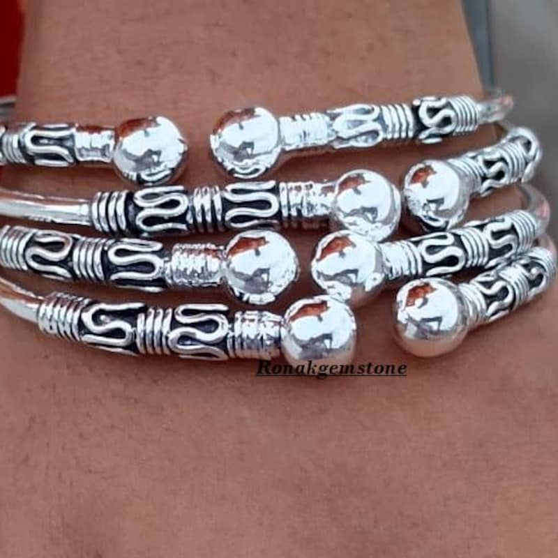 Boll Silver Bangle - Etsy