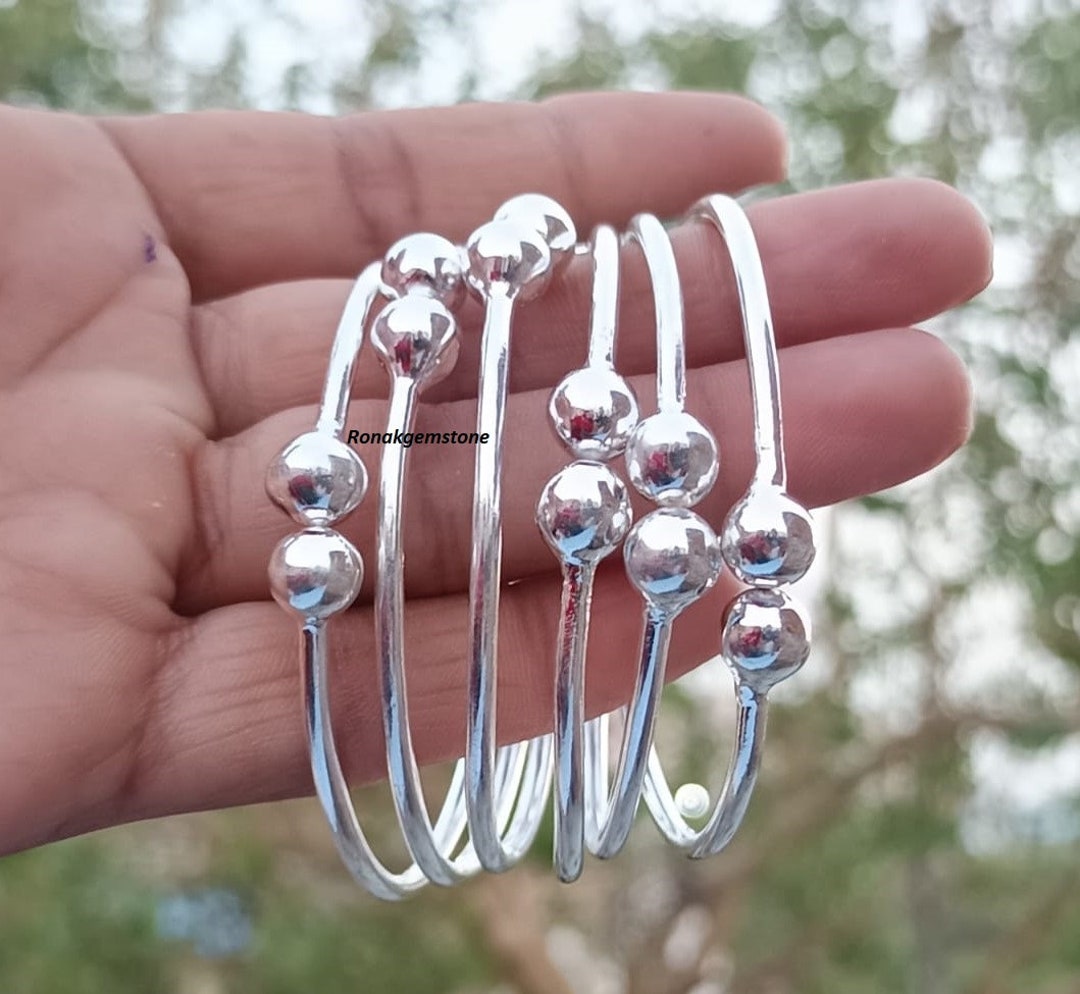 Thick West Indian Bangles, Set of 6 Bangles, West Indian Silver Bangles ...