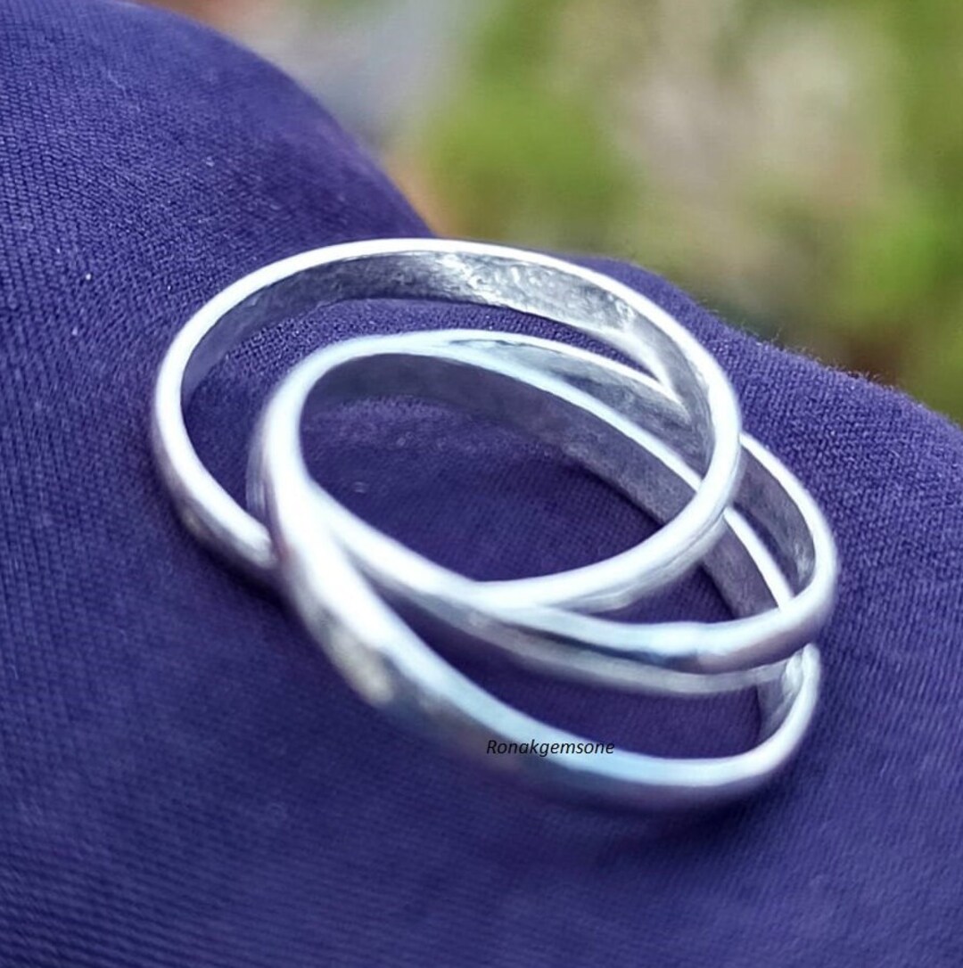 Sterling Silver Rolling Ring: Handmade Interlocking Puzzle Jewelry - Etsy
