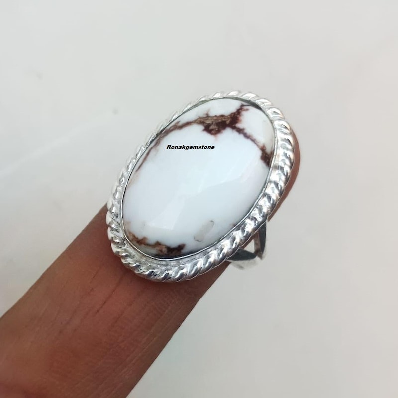 White Buffalo Ring Real - Etsy