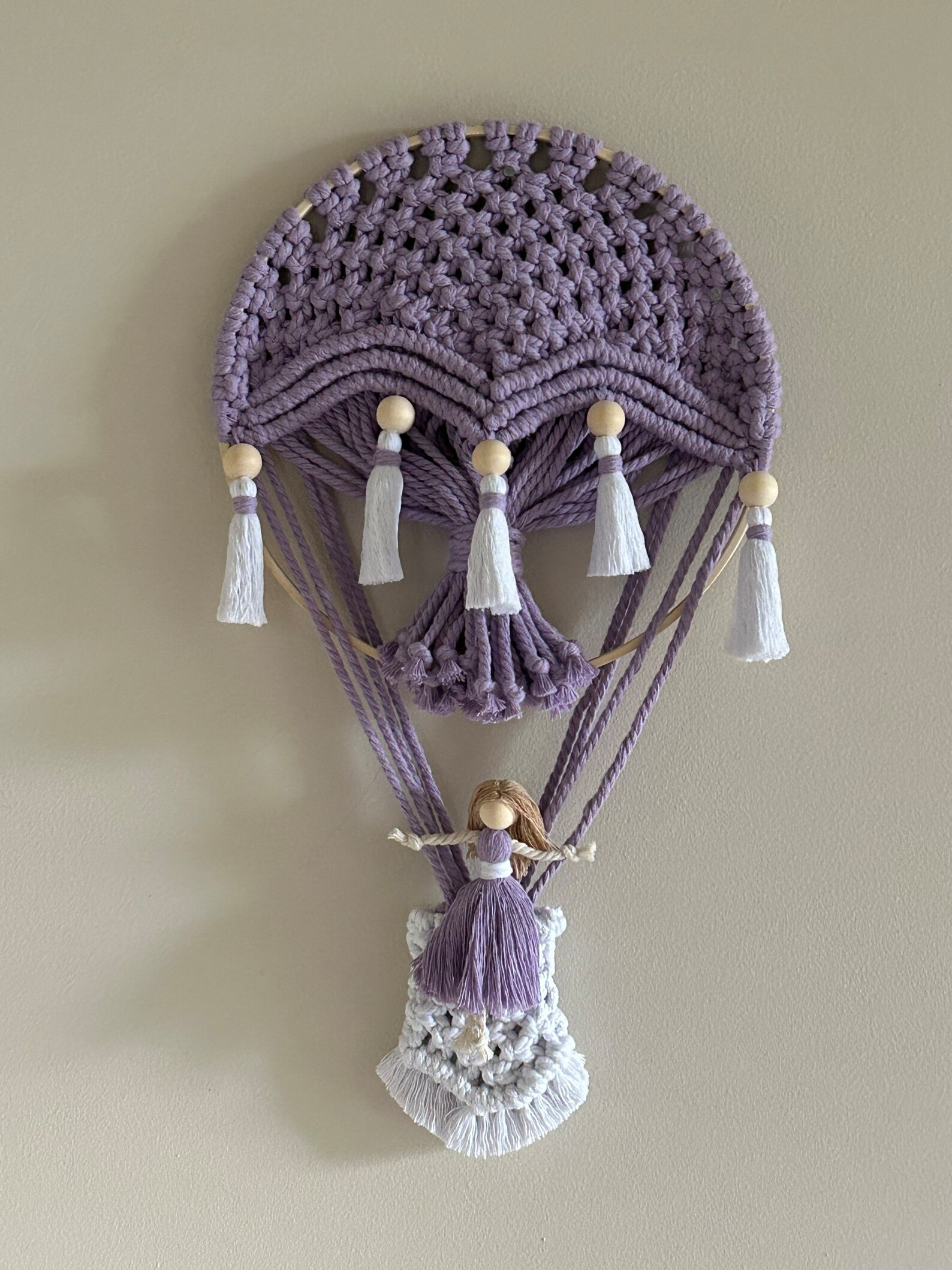 Macrame Hot Air Balloon. Macrame Air Balloon Wall Decor, Macrame Doll ...