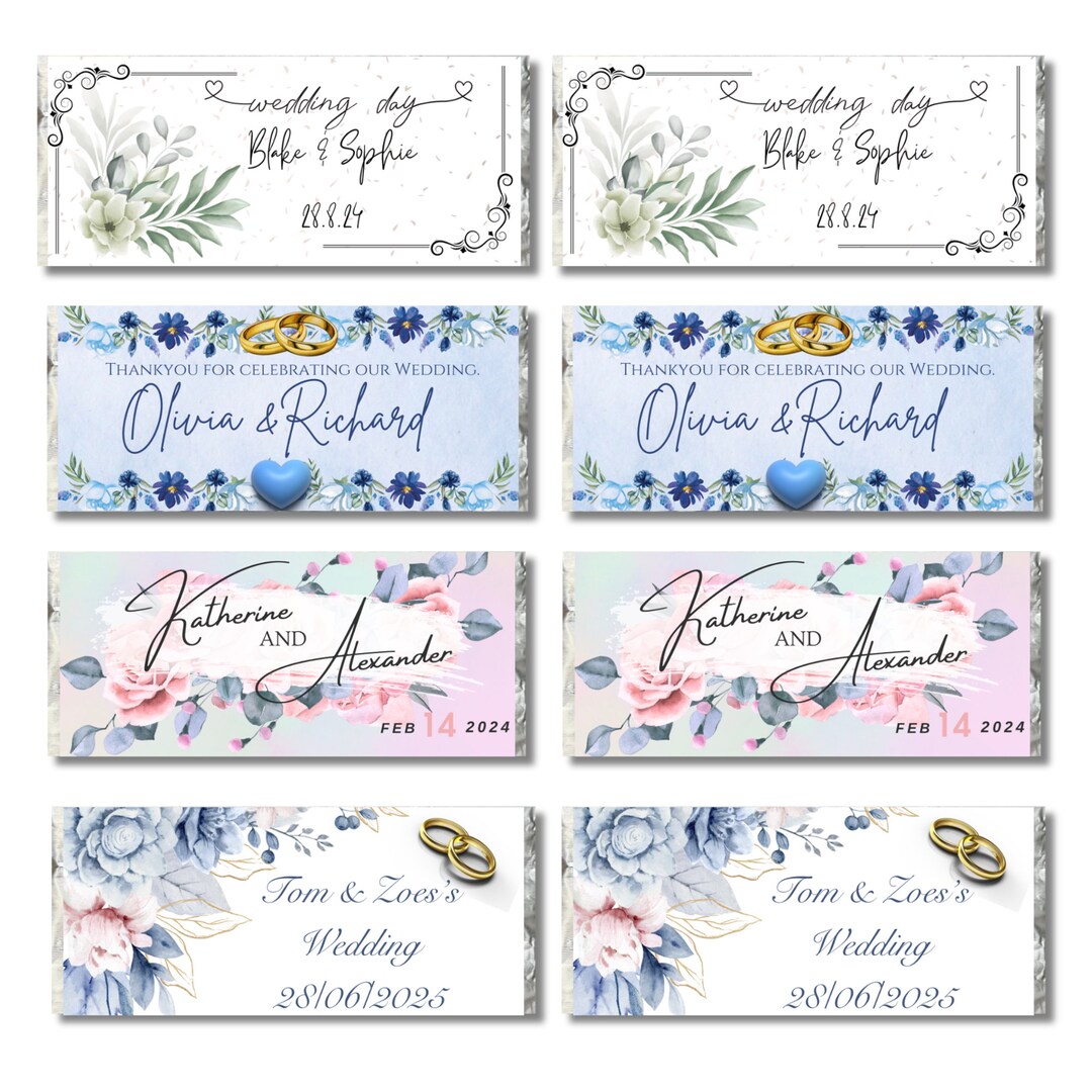 Personalized Chocolate Wedding, Engagement Party Favour Candy Bar ...